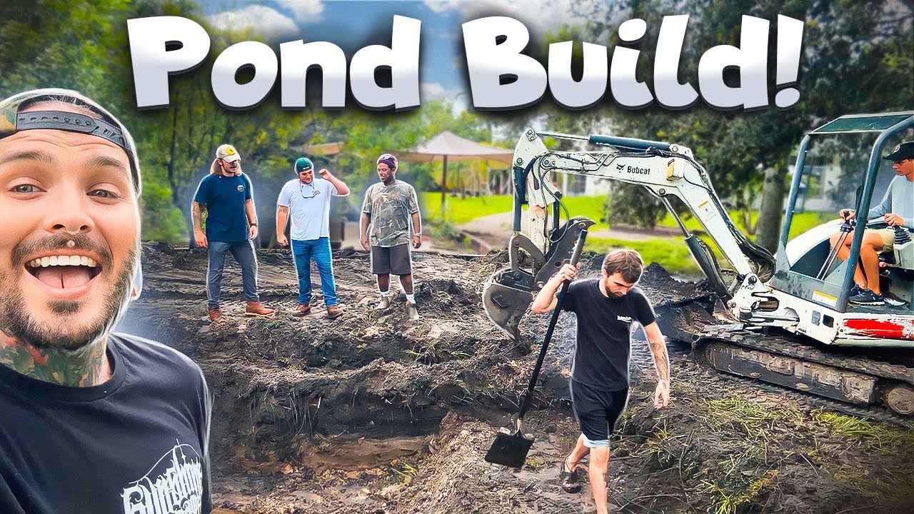 DIGGING OUR FIRST POND on the PROPERTY!! - YouTube