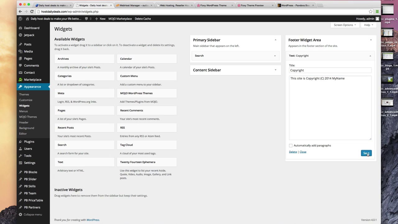 WordPress Tutorials 20.Widgets - YouTube