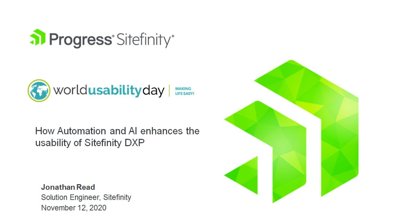 How Automation and AI Enhances the Usability of Sitefinity DXP - YouTube