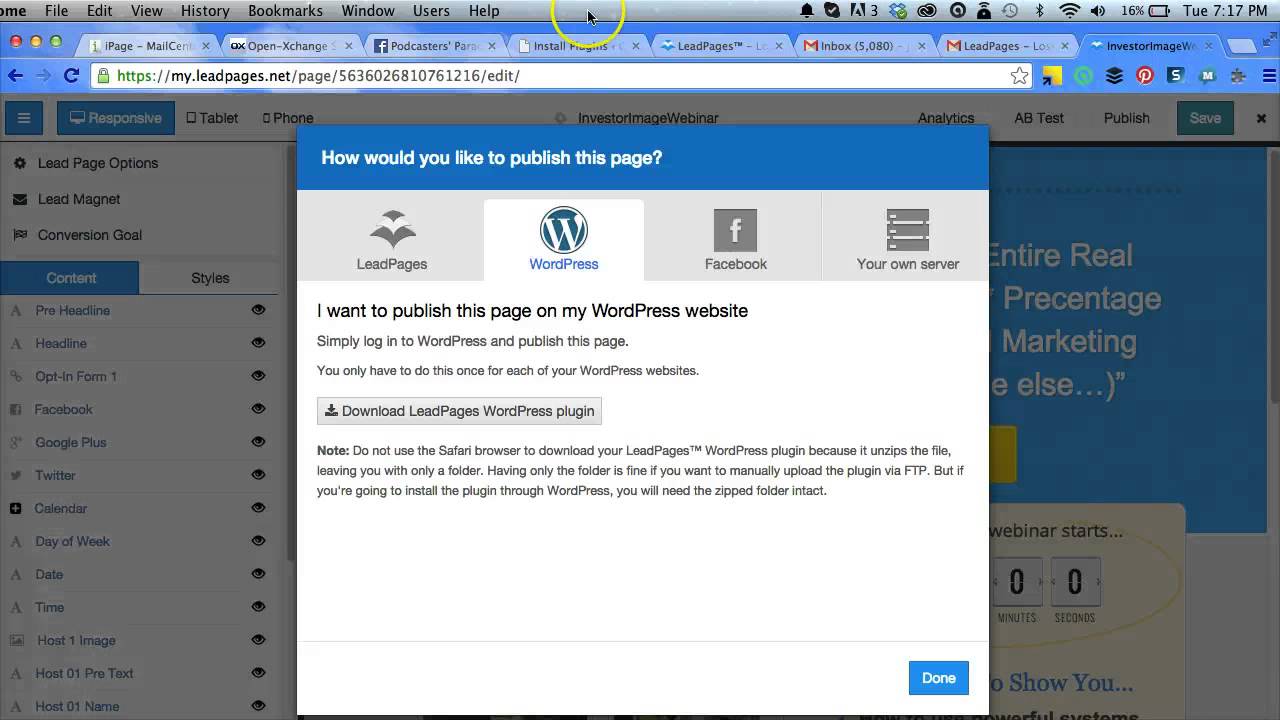 Where to find the LeadPages Wordpress plugin - YouTube