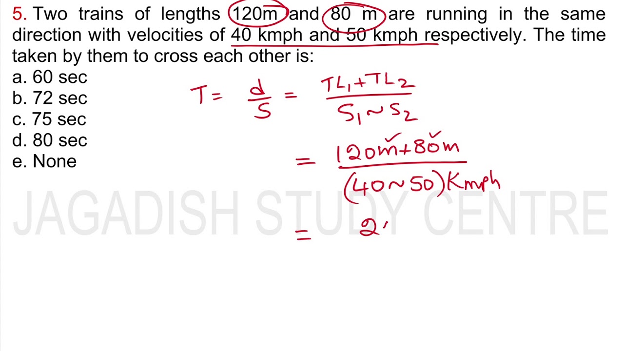 05 Moderate Speed Time and Distance - YouTube