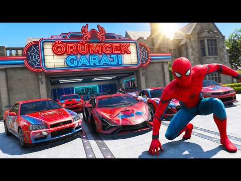 ÖRÜMCEK ADAM GİZLİ GARAJDAN ARABALARINI ÇIKARDI | GTA 5 MODS