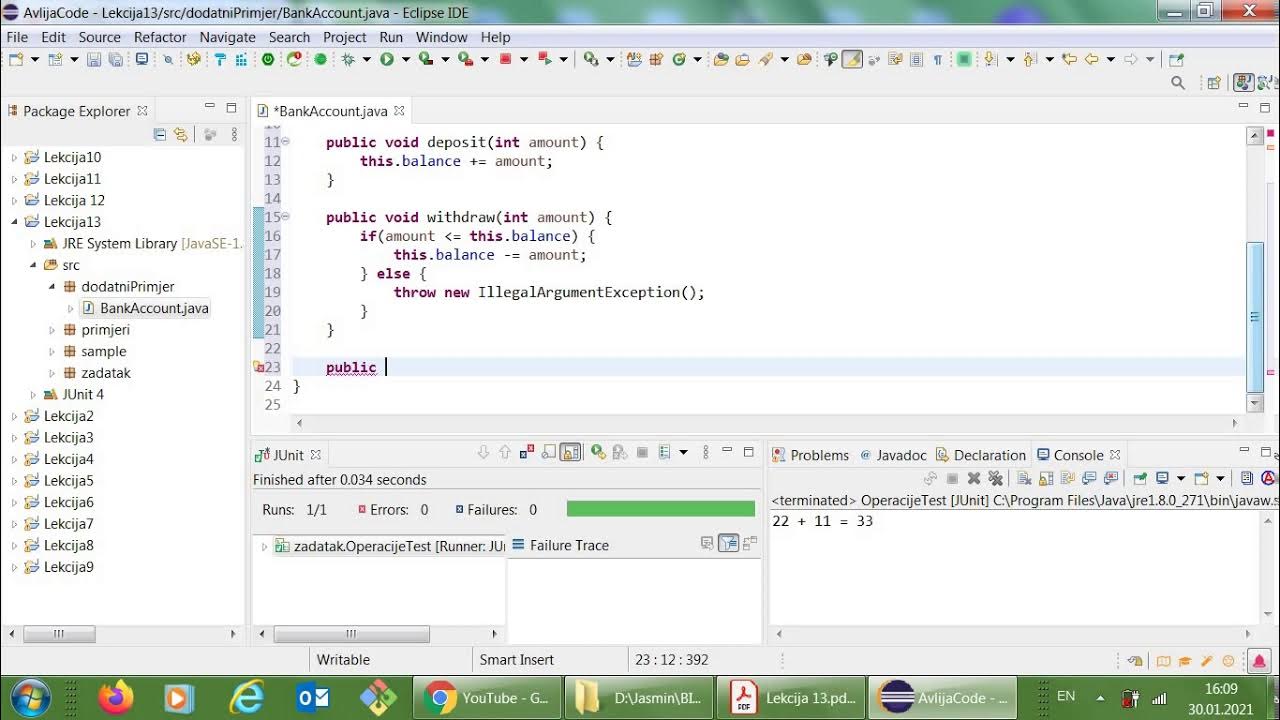 JUNIT ASSERTIONS - JAVA TESTING - Lekcija 13 - BankAccount primjer ...