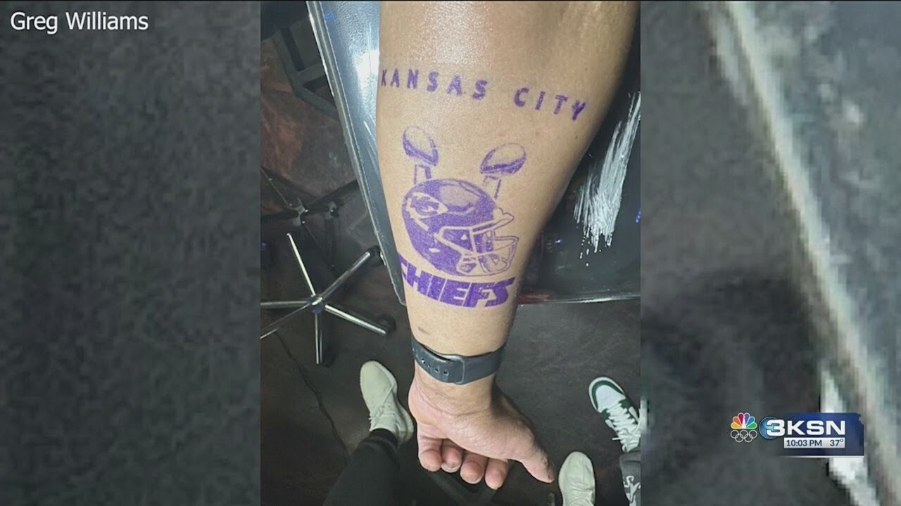 Chiefs fan hopes to add on to tattoo after a big win - YouTube