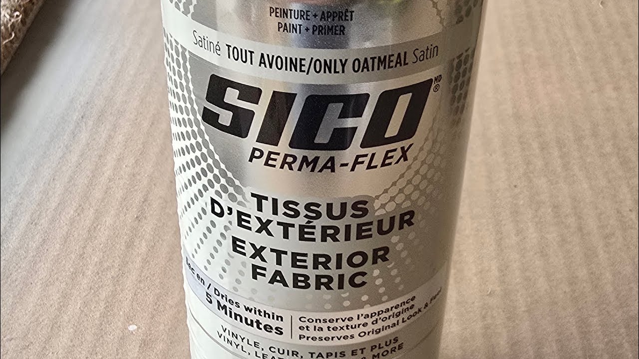 Sico Perma-Flex outdoor Fabric spray paint Oatmeal satin. - YouTube