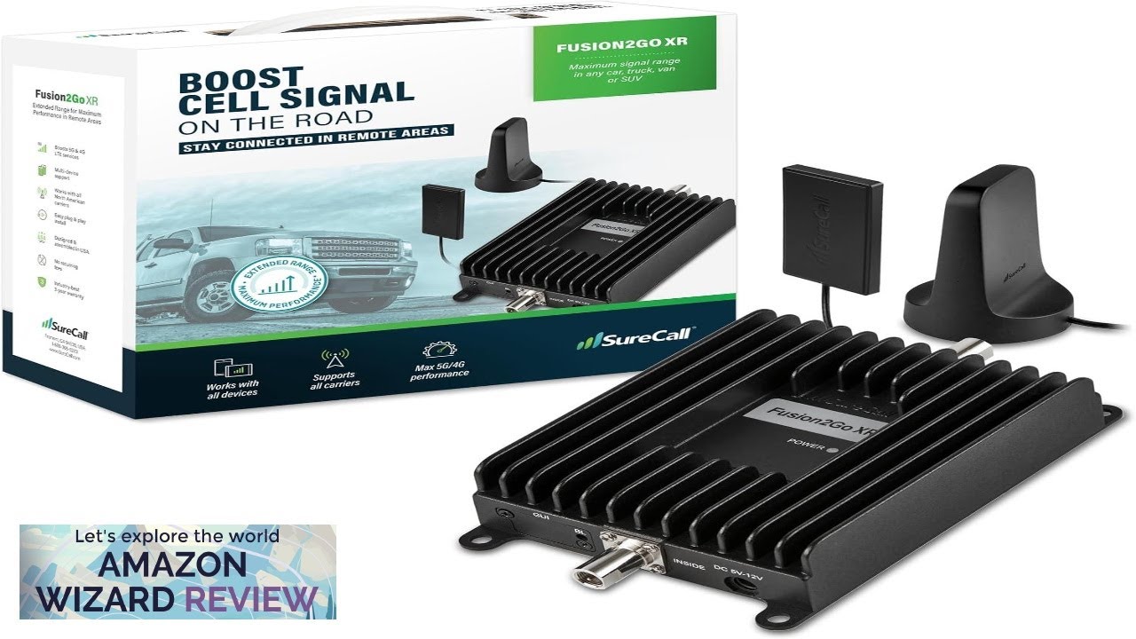 SureCall Fusion2Go XR Vehicle Cell Phone Signal Booster for Car Truck ...