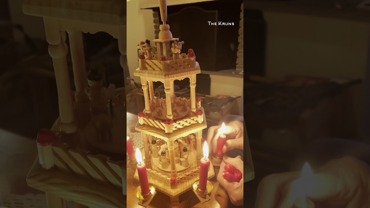German Christmas Pyramid 3-tier / Candle Carousel / Candle-powered ...