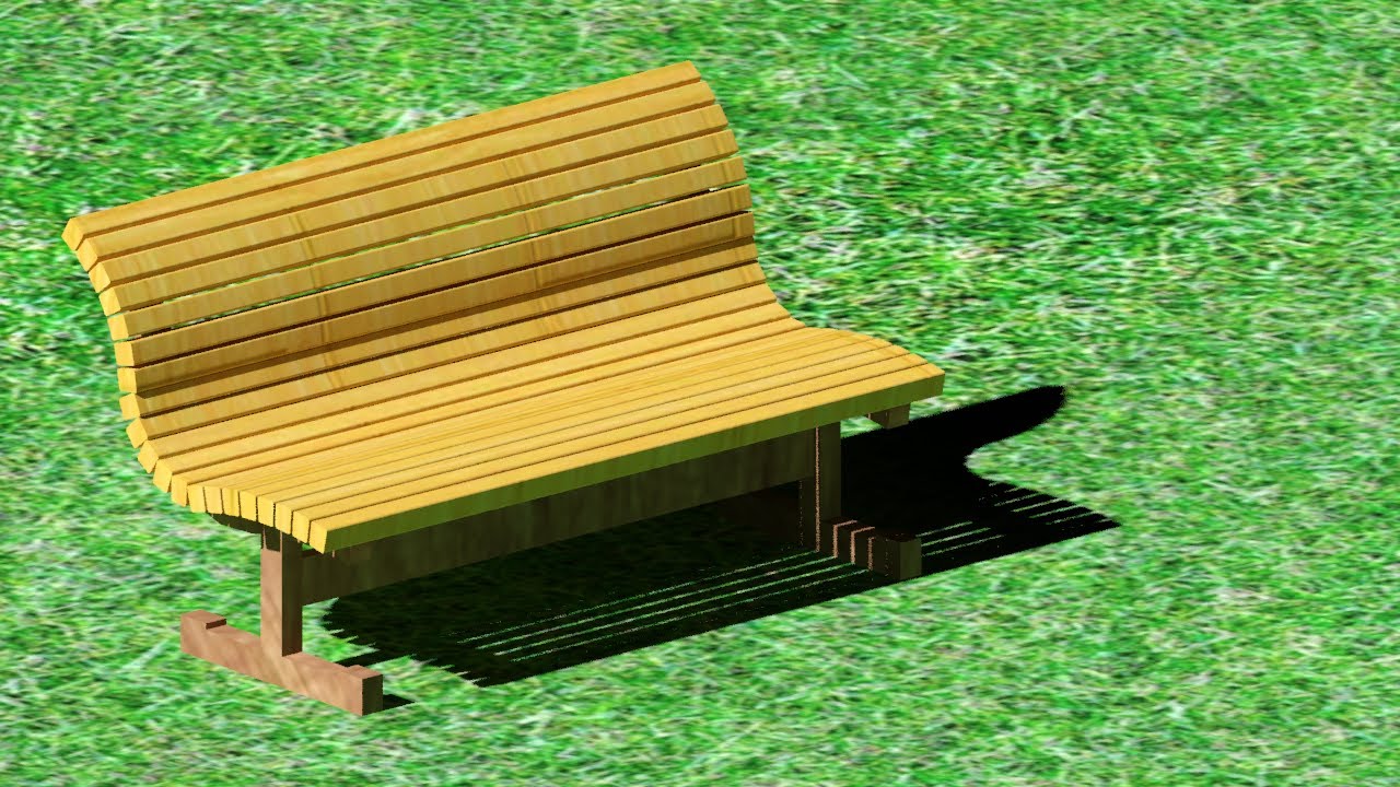 AutoCAD 3D Model Wooden Park Bench Modeling Training - QasimCAD - YouTube