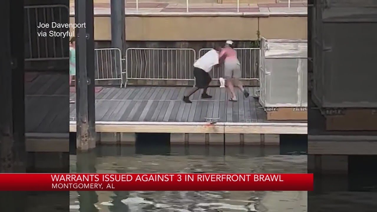Warrants issued against 3 in Alabama riverfront brawl - YouTube