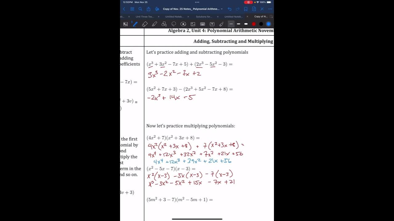 Polynomial Arithmetic: add, subtract, multiply - YouTube