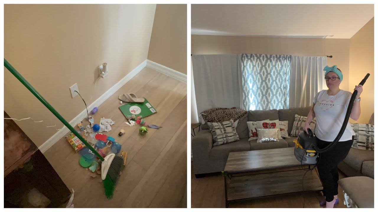 Crazy chaotic clean with me! - YouTube