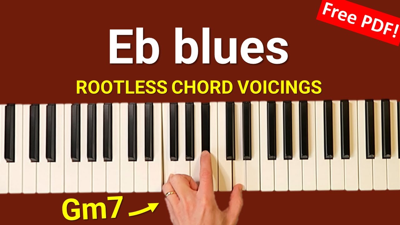 Eb blues - left hand piano voicings (with chord charts) - YouTube