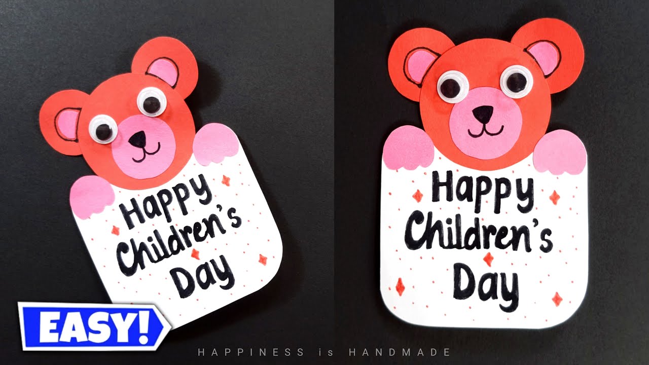 Children's Day Paper Badge || Children's Day Craft Ideas || Paper Craft ...