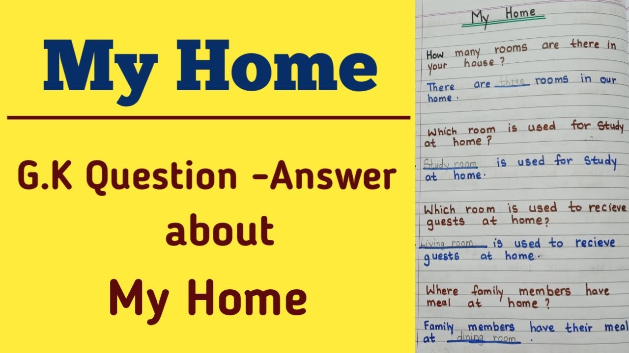 G.K Question-Answer about My Home|My Home for Kindergarten | - YouTube