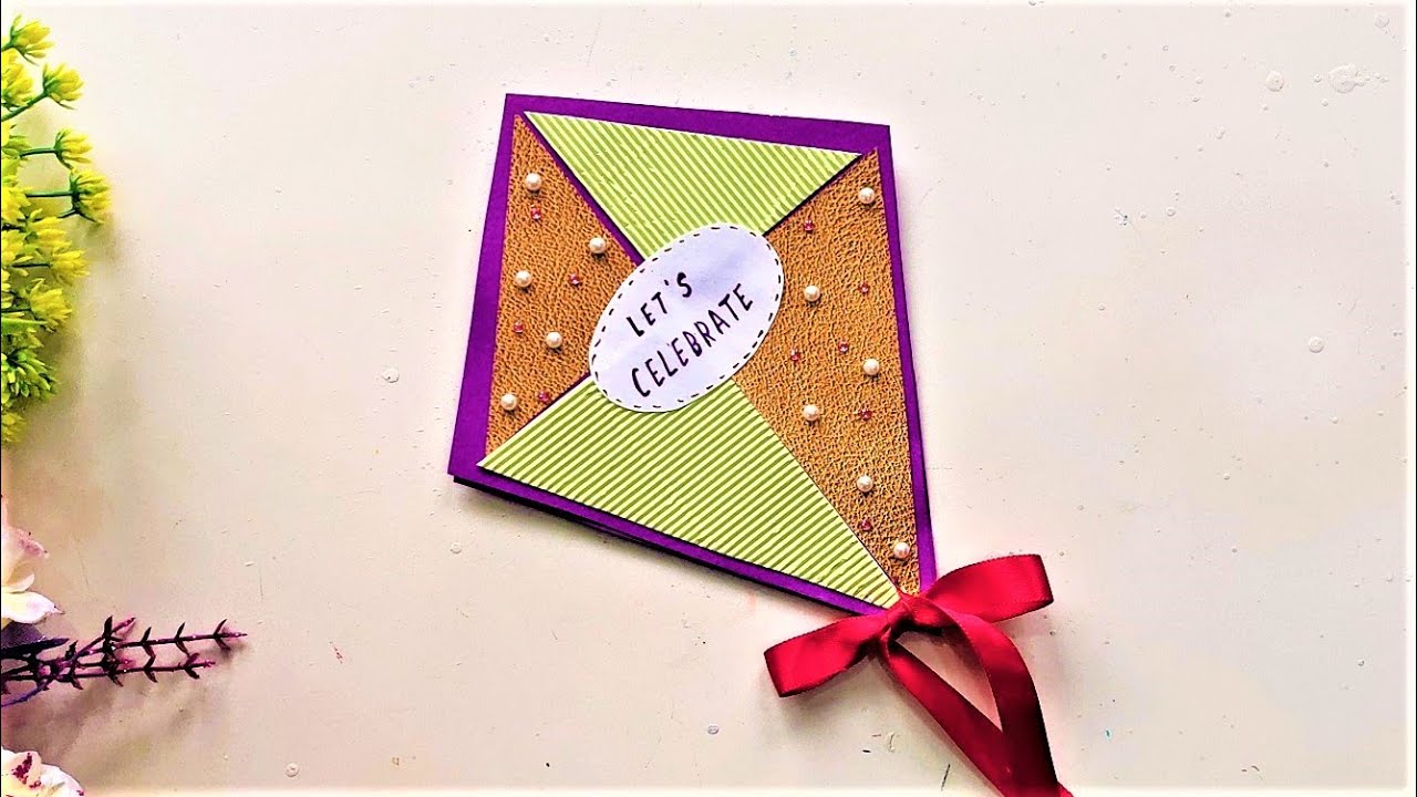 Makar Sankranti Greeting Card ideas/ Lohri card DIY / Kite Decoration ...