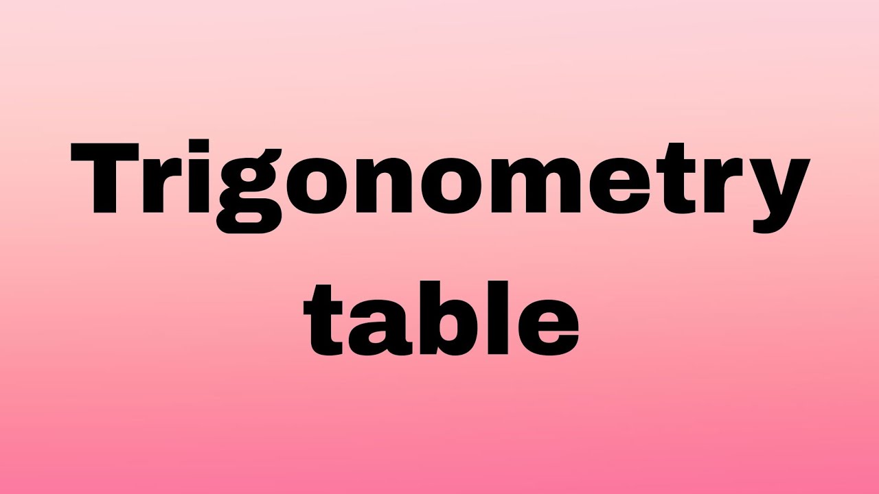 Trigonometry Table Easy Way To Learn Trigonometry Table All Round Trigonometry Table Easy Way To Learn Trigonometry Table All Round