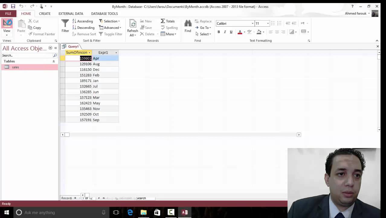 Total Query In Access with Group by Month - YouTube