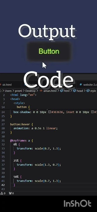 Button Animation In Html Css Coding Frontendcourse Webdevelopment Code Youtube