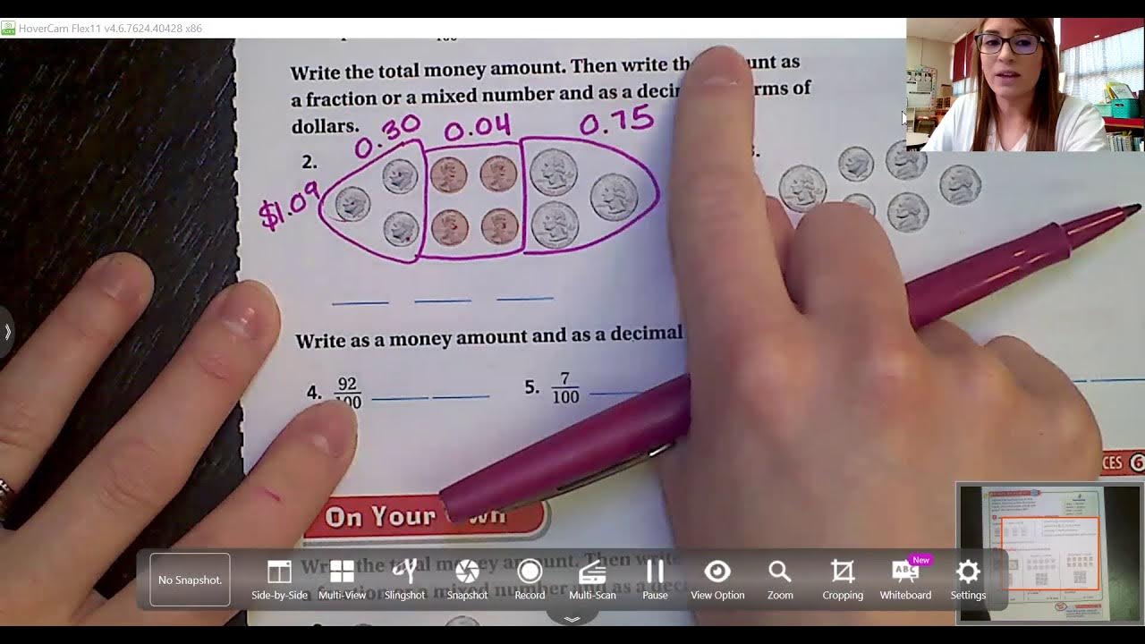 4th Grade- GoMath- Lesson 9.4- Relate Fractions, Decimals, and Money ...