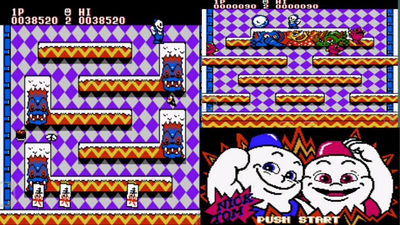 snow brothers video game (NES) best video game longplay - YouTube