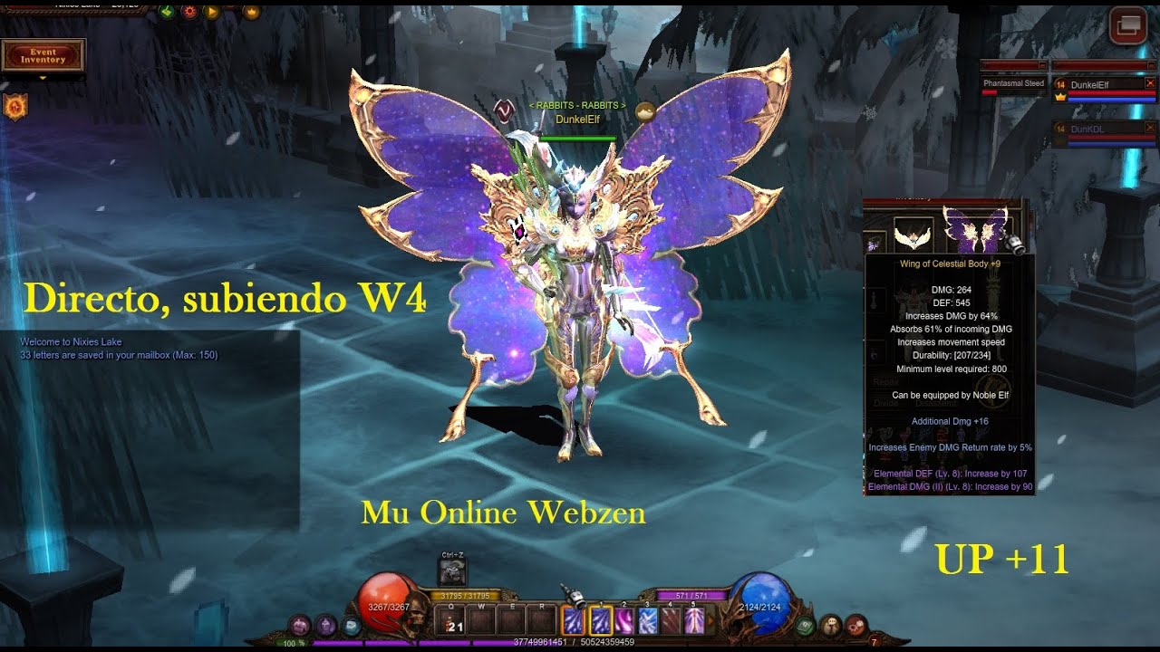 ELFA AGILIDAD / Subiendo W4 +11 / Mu Online Webzen - YouTube