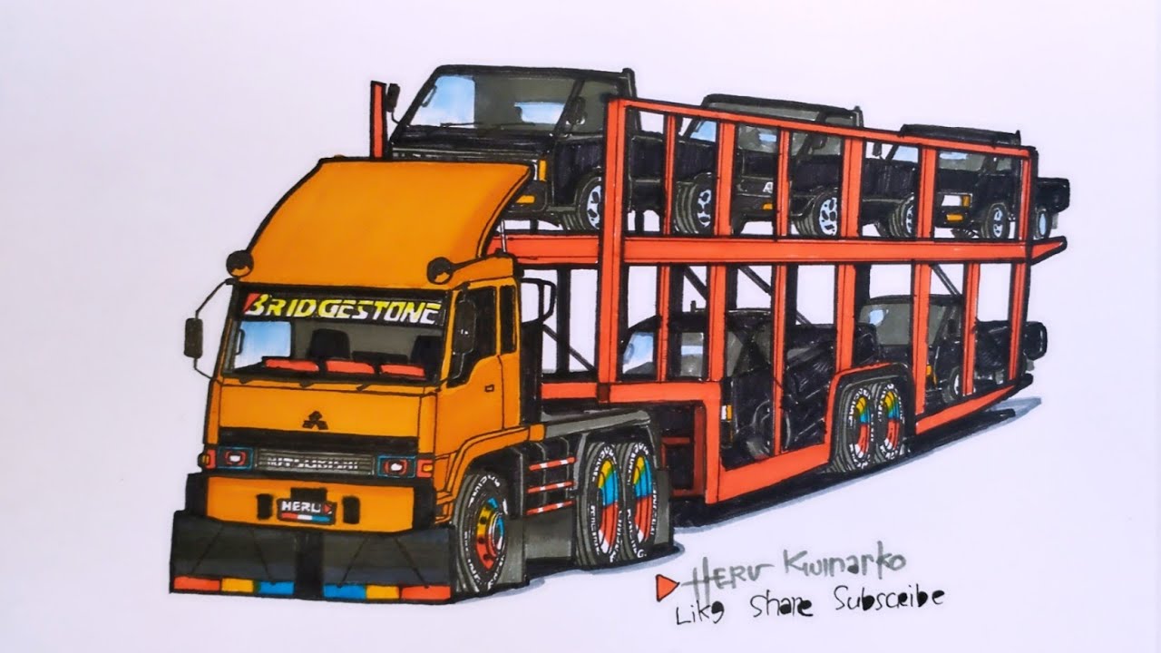 Truk Pengangkut mobil dan motor ,Spotting Car Carrier Truck, cara ...