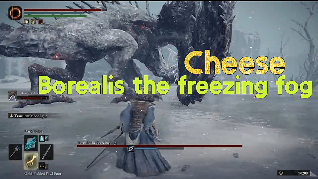 Cheese Borealis the freezing fog Dragon Boss - Elden Ring - YouTube