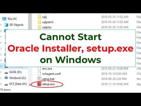 Cannot start Oracle Installer, setup.exe on Windows. The process flashed and immediately ...