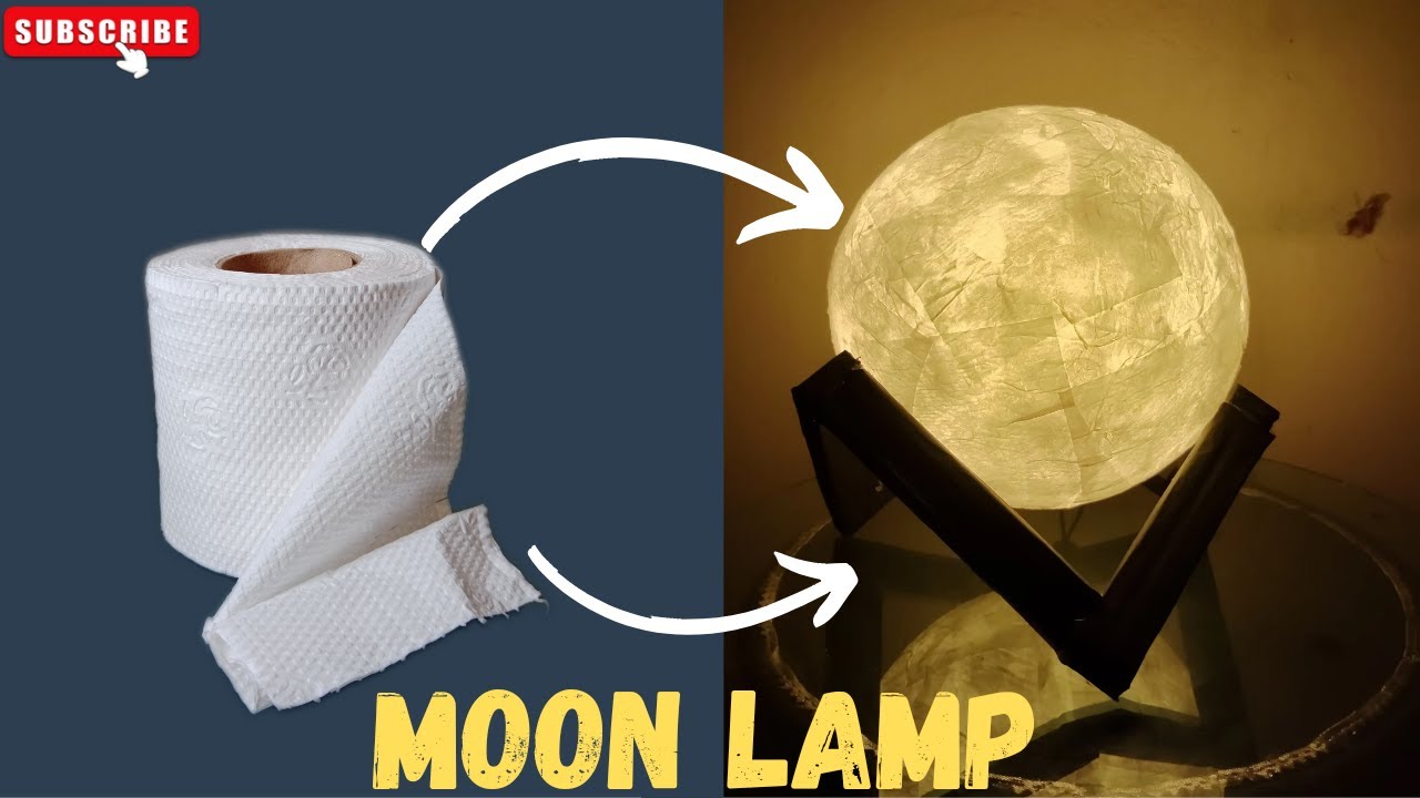 Diy Moon Lamp with Toilet Paper | Moon Lamp Diy | Night Lamp making at ...