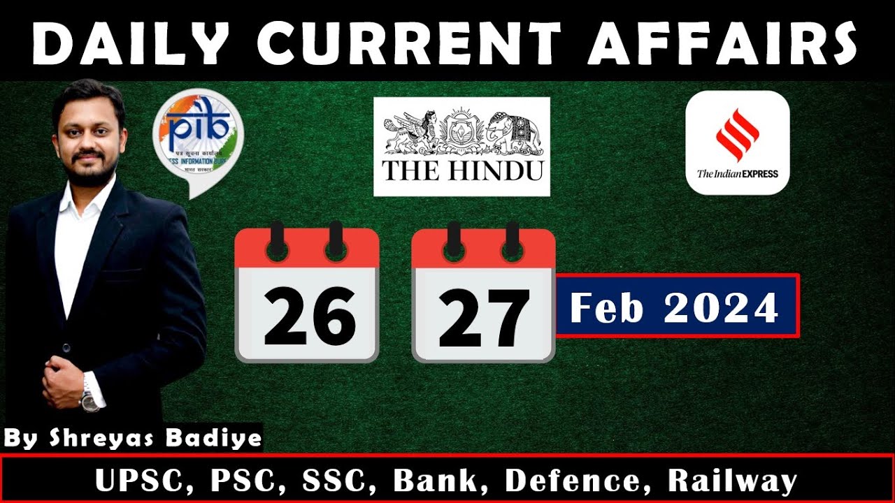26 & 27 February Current Affairs 2024 | Daily Current Affairs # ...