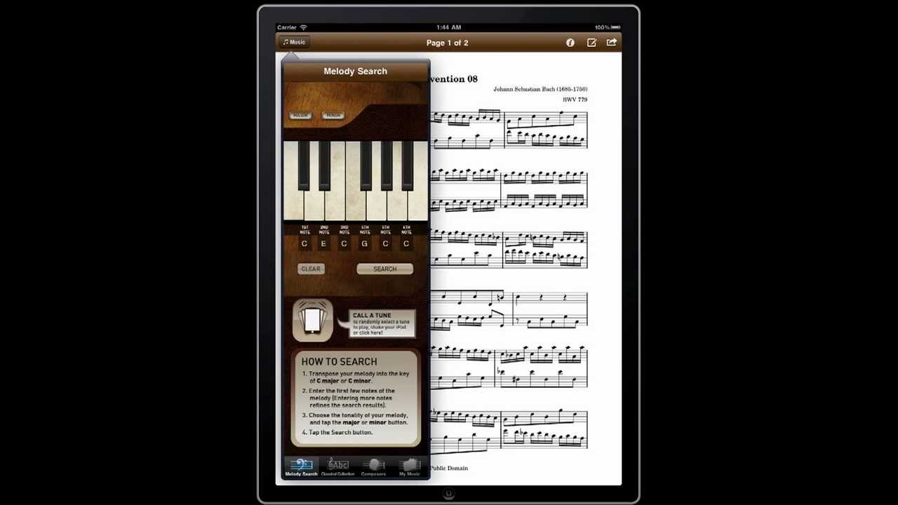 How to use the Melody Search feature on Classical Melody Book app - YouTube
