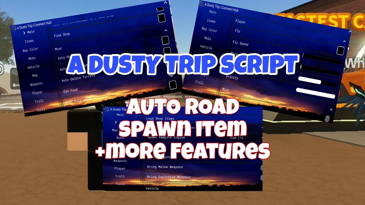 A DUSTY TRIP SCRIPT | AUTO ROAD, SPAWN ITEM & + MORE - YouTube