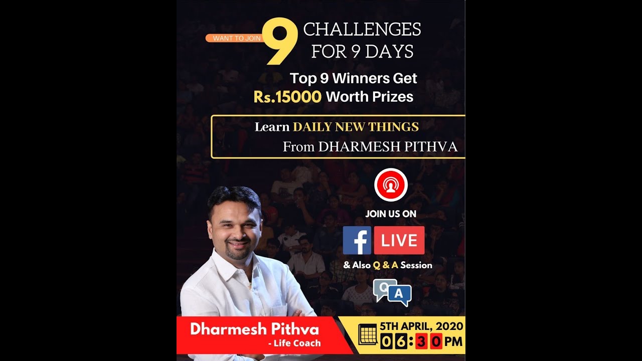 #live day-1 9 days 9 challenges- by Dharmesh Pithva - YouTube