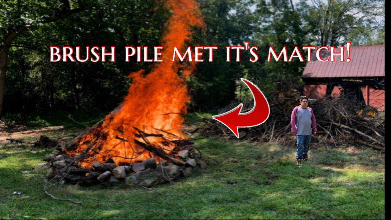 Cleaning up a masive brush pile! - YouTube