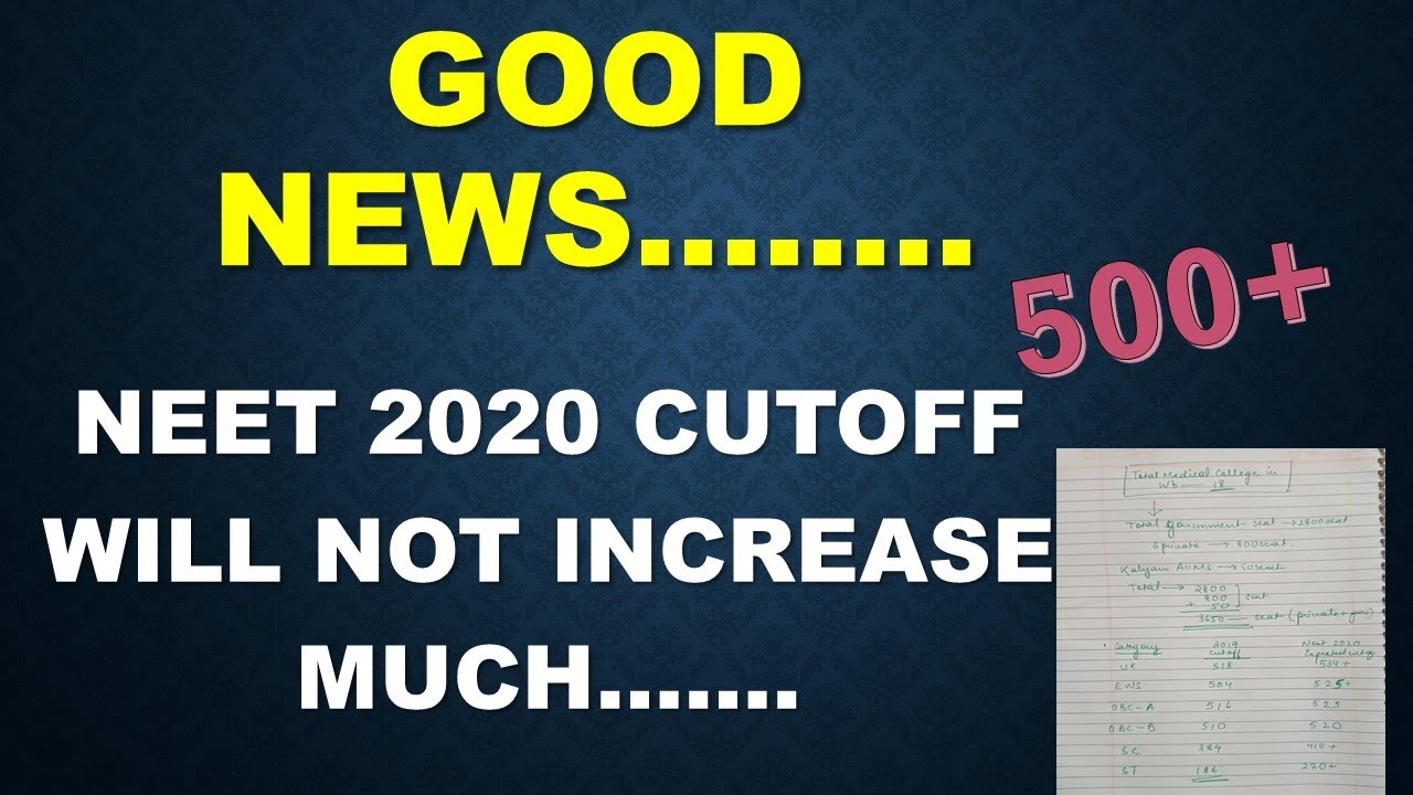 GOOD NEWS💥💥💥💥💥,CUTOFF WILL NOT INCREASE MUCH ..... .||NEET2020|| #NEET#NEET_CUTTOFF#NEET_2020 ...