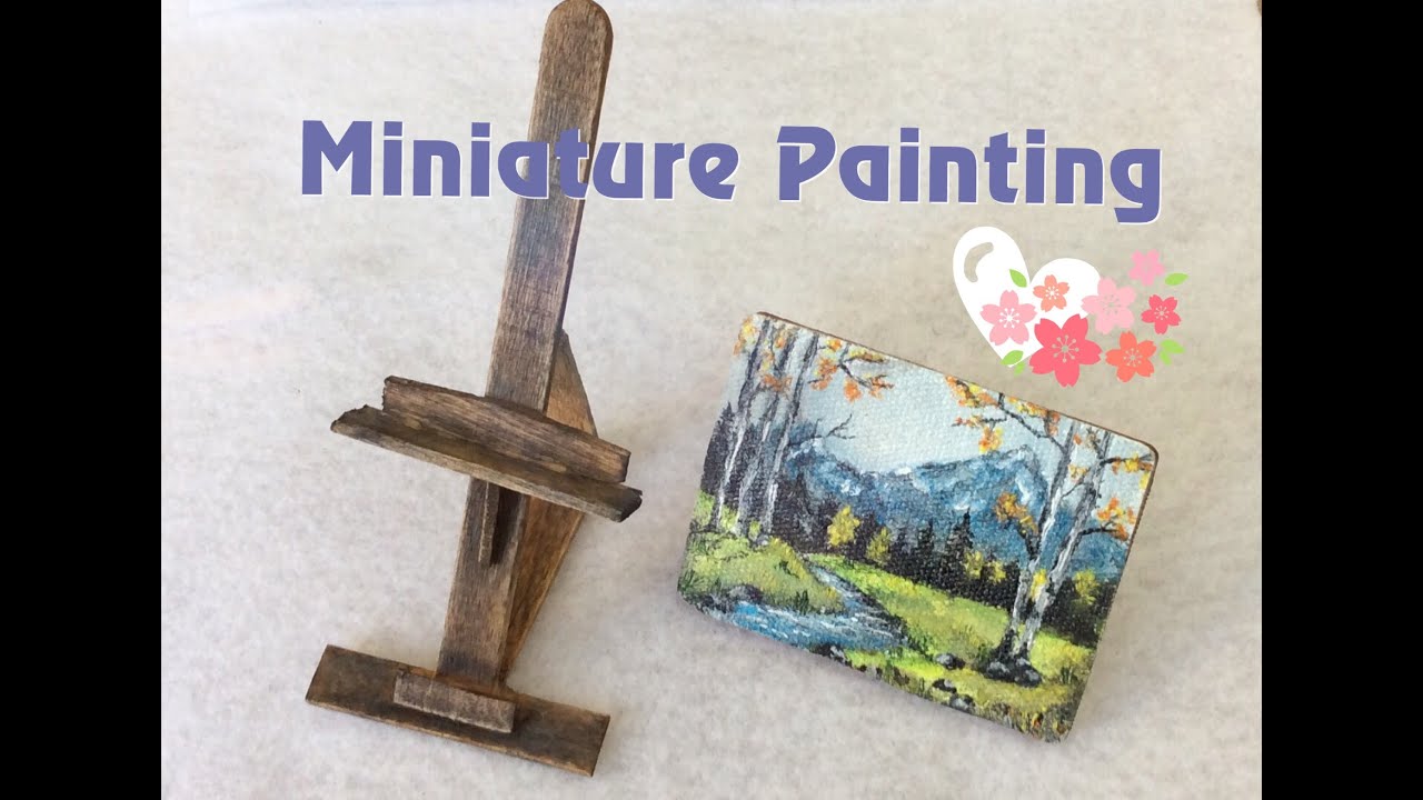 DIY Miniature Painting with Easel for dollhouse - Landscape Oil ...
