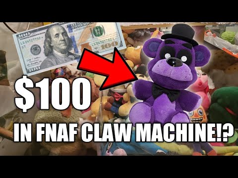 $100 in fnaf plush claw machine!? Fnaf plush challenge! - YouTube