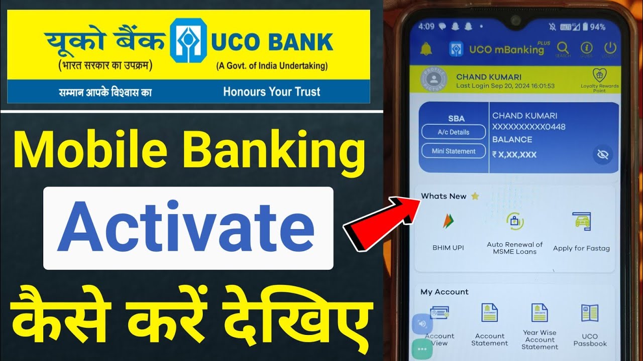 Uco mobile banking app registration kaise kare | uco bank m banking ...
