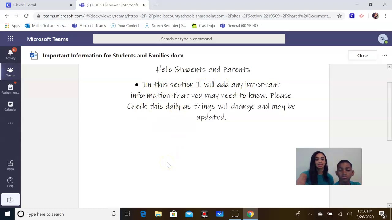 Microsoft Teams in- Student View - YouTube