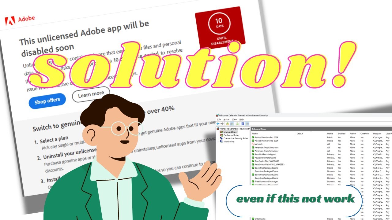 ADOBE | UNLICENSED APPS HAVE BEEN DISABLED GET GENUINE ADOBE APPS | TWO ...