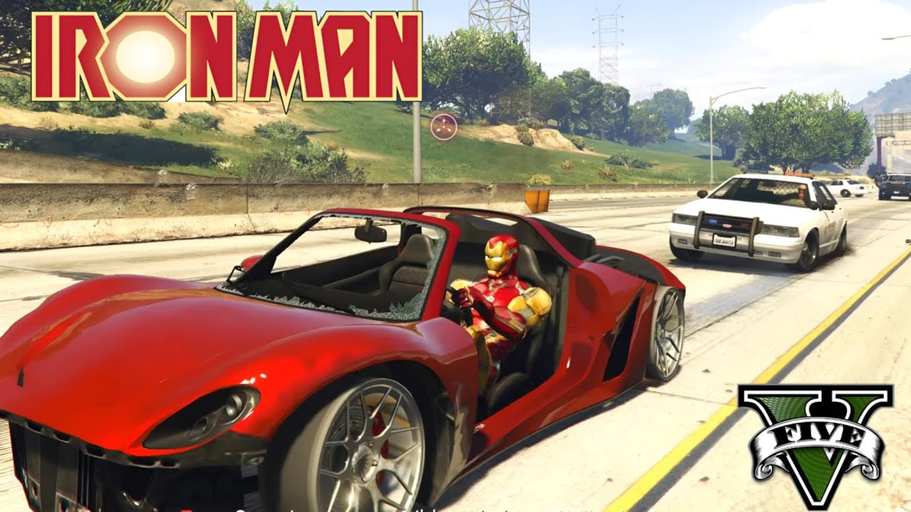 game grand 5 stunt challenge Police chase iron man gameplay - YouTube