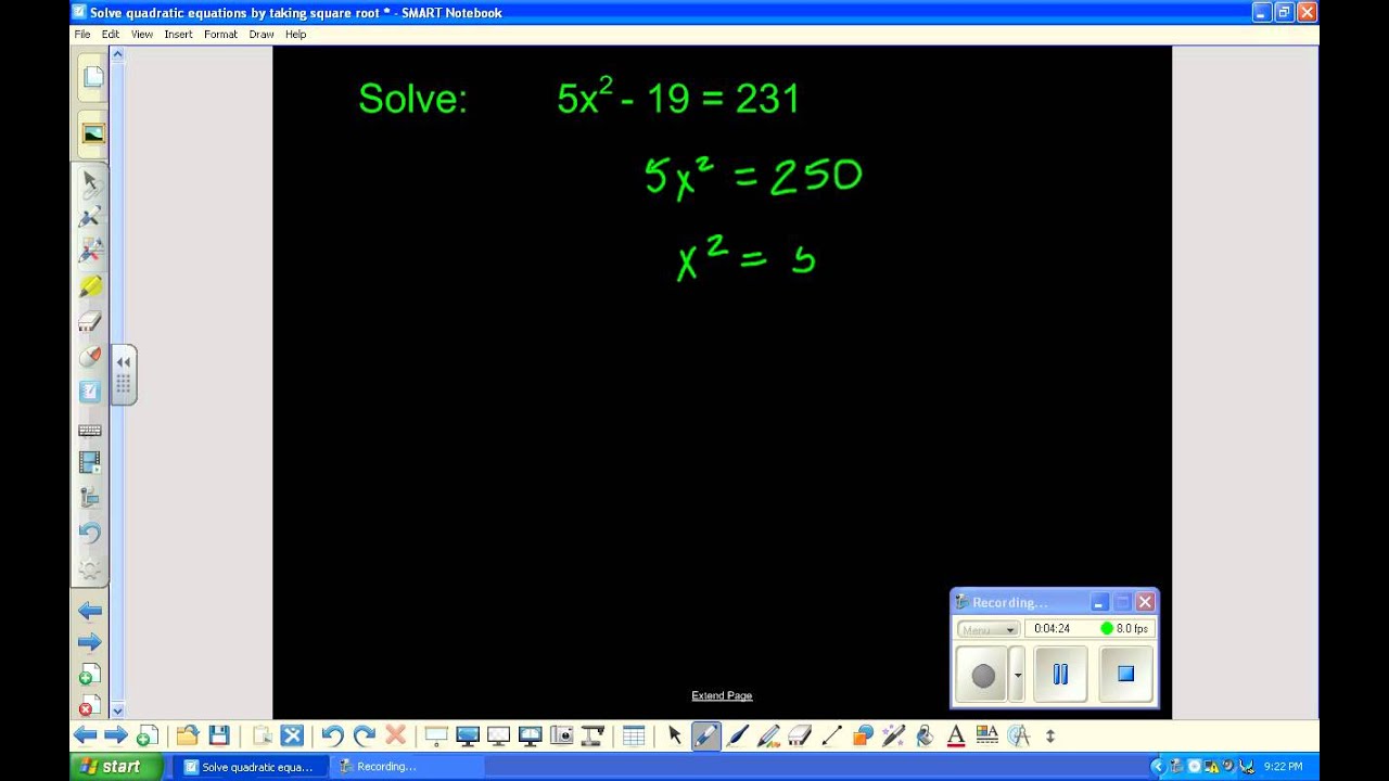 Solve quadratics by taking square root of both sides - YouTube