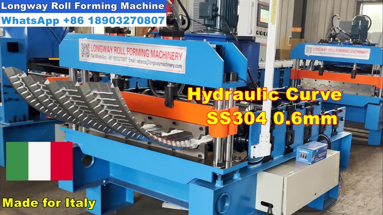 Steel deck curving machine, hydraulic curve machine for 1mm - YouTube
