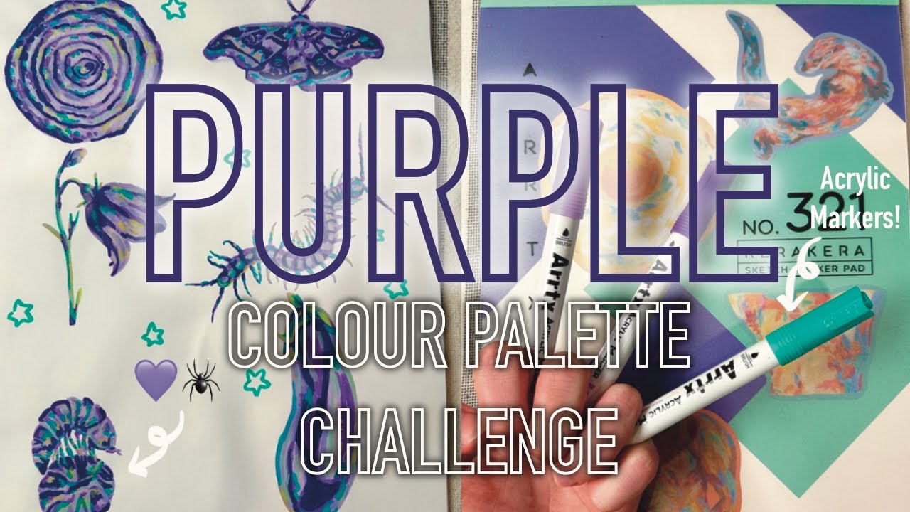Draw with me + chat // colour palette challenge 06 🍆 - YouTube