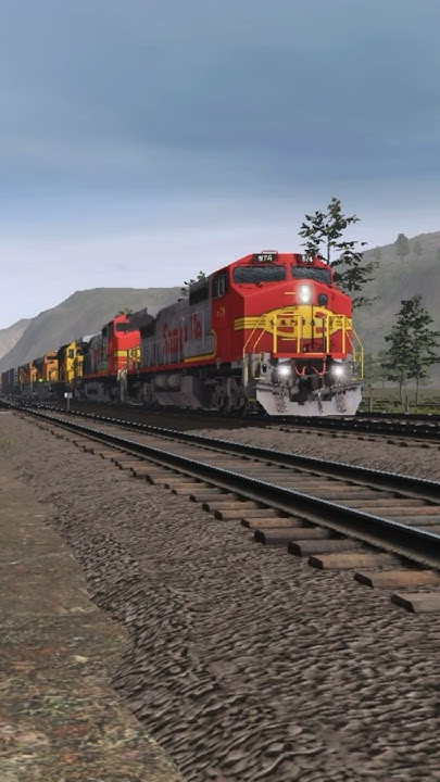 BNSF (Ex ATSF) C40-8w 874 leads manifest with killer lash up on Trainz 3 - YouTube