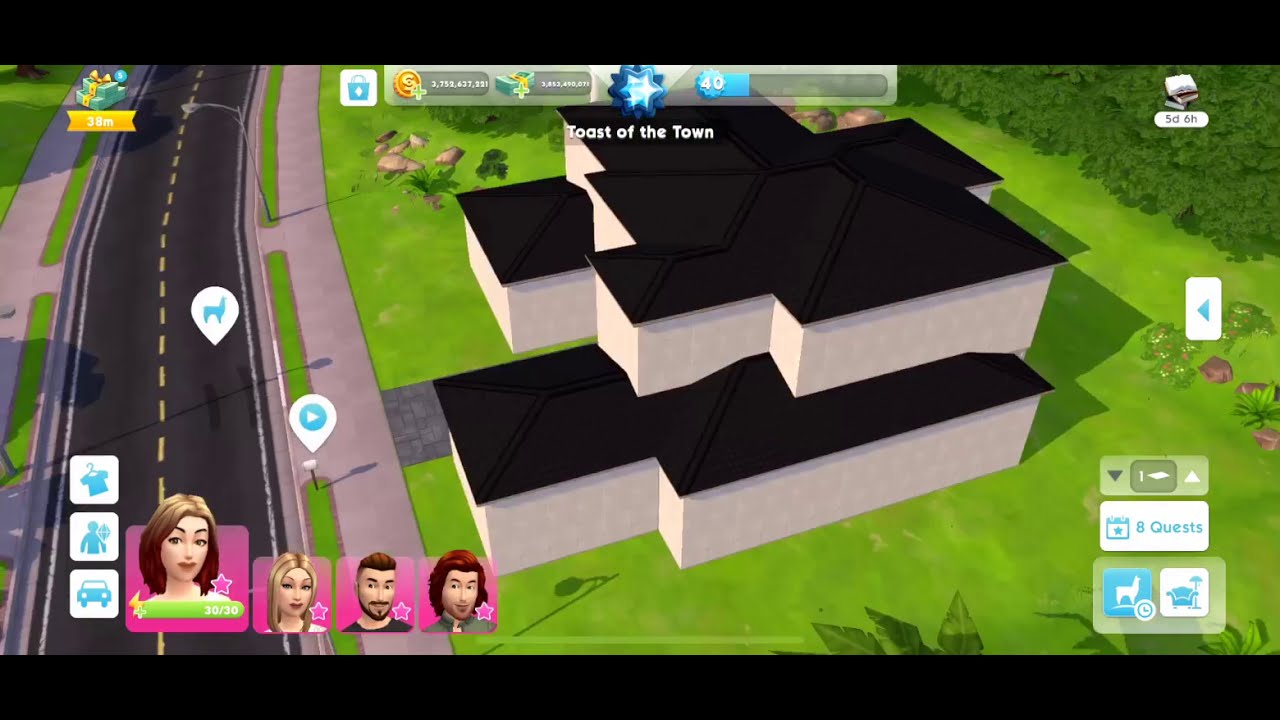 The Sims Mobile | Squared 🔲 Building A Two-storey House Using ONLY ...