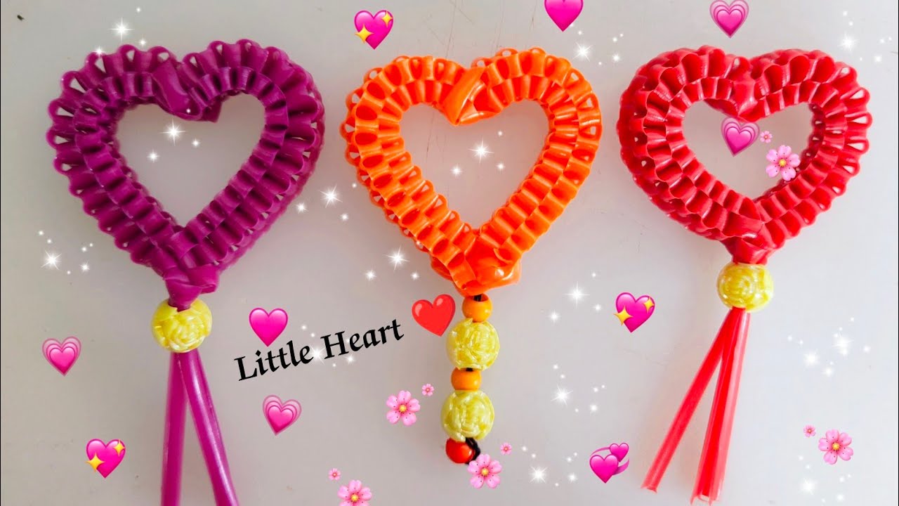 plastic wire Heart Keychain/ plastic wire craft heart keychain making ...