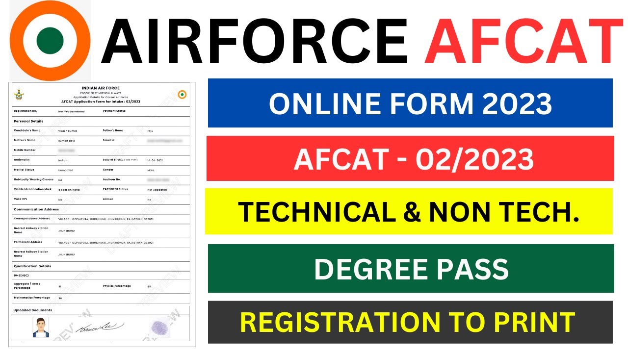 AIRFORCE AFCAT ka online form kaise bhare l how to fill airforce afcat ...
