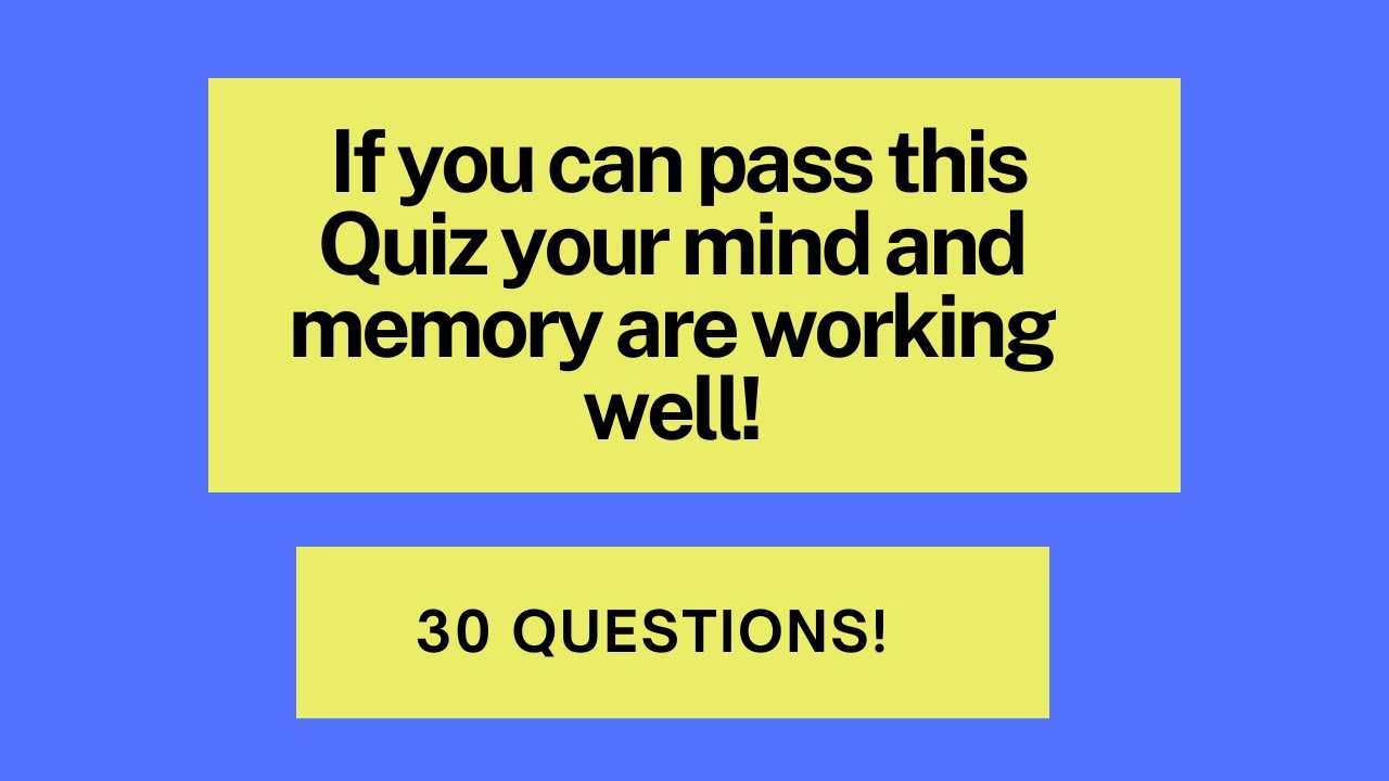 "Mind Marathon: 30 Questions to Challenge your memory bank of knowledge ...