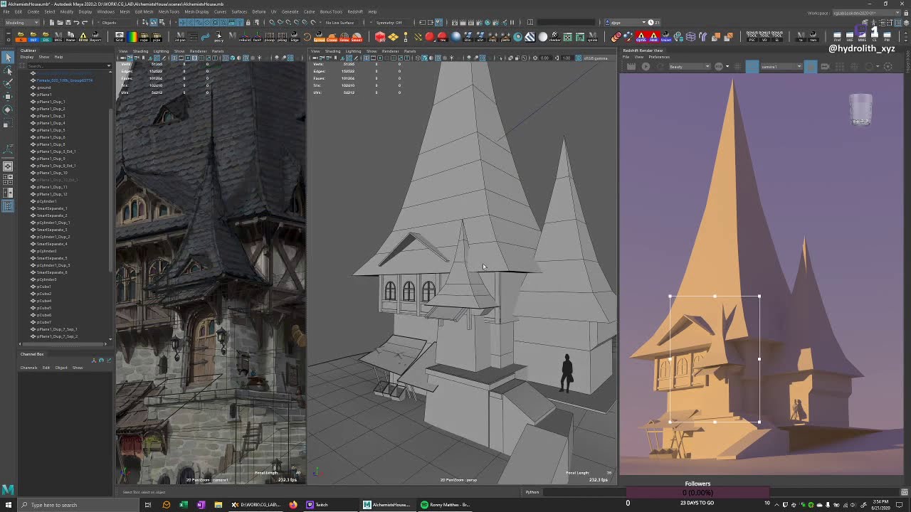 Alchemists home. 3D poly modeling. Maya. part 02 - YouTube